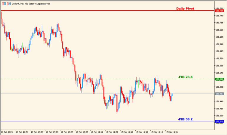 ピボットラインを表示「daily-fibo-piv-dk-indicator」｜MT5インジケーター倉庫FX